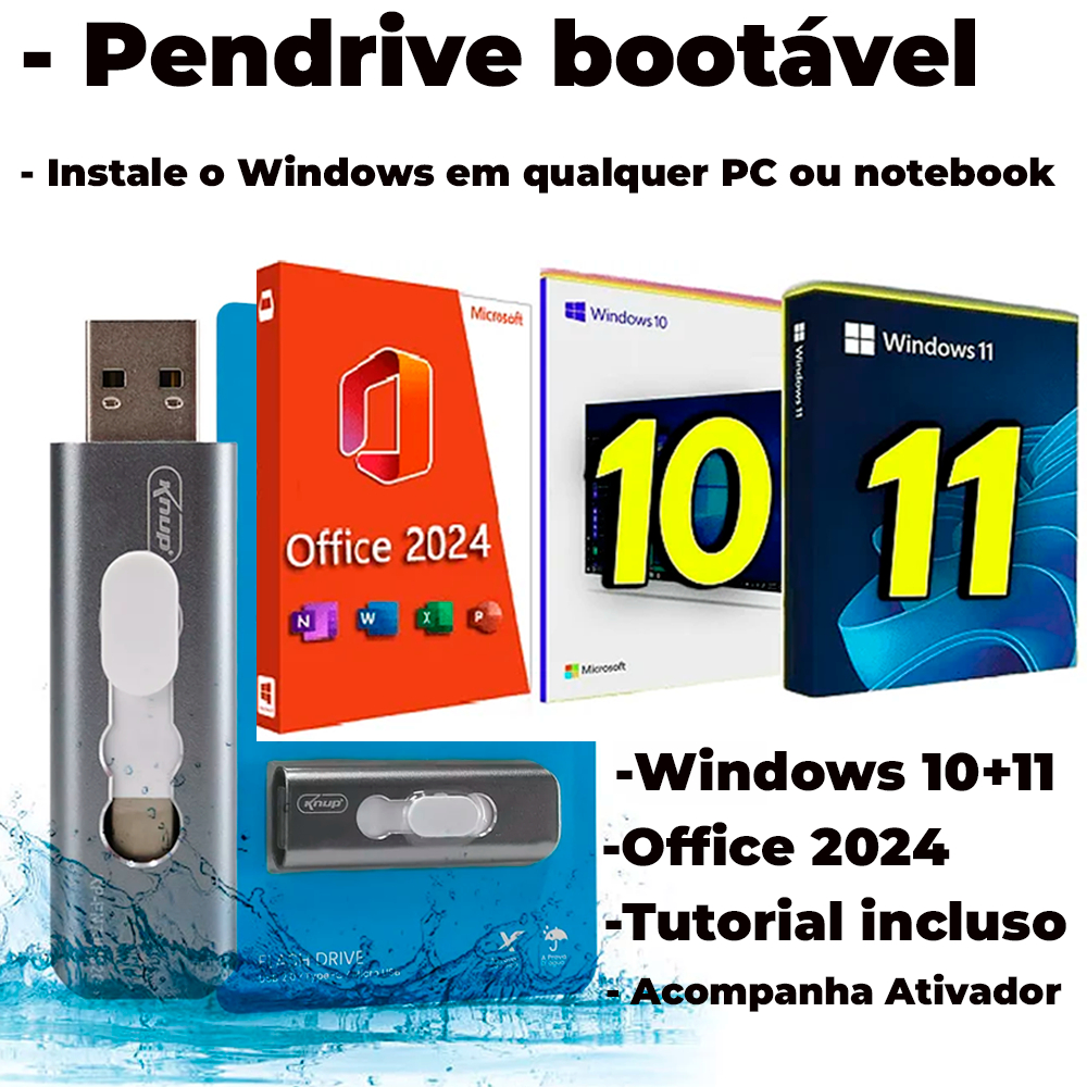 pen Formatação Windows 10 + Windows 11 + Pacote De Programas Pc/noteboo ...