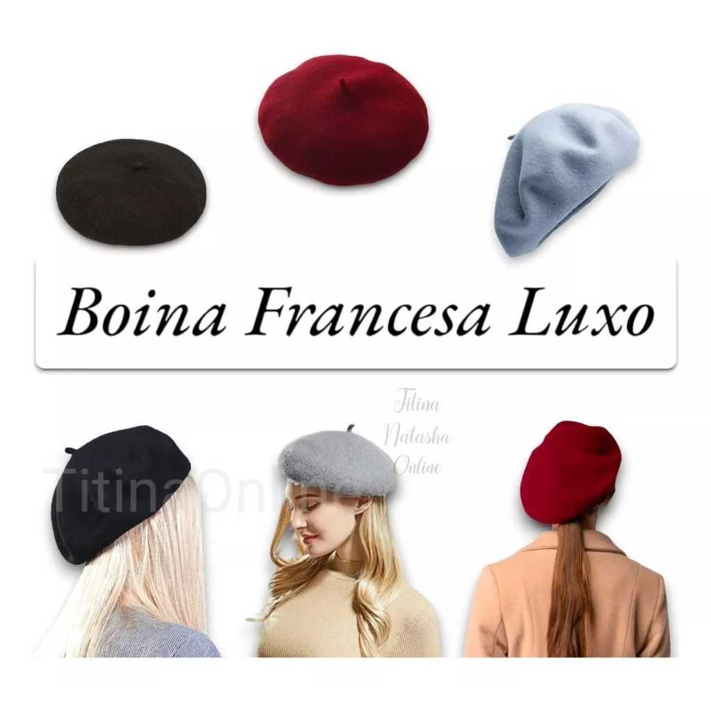 Touca Boina Francesa luxo Quente Fofo Moda Frio Lux Inverno | Shopee Brasil