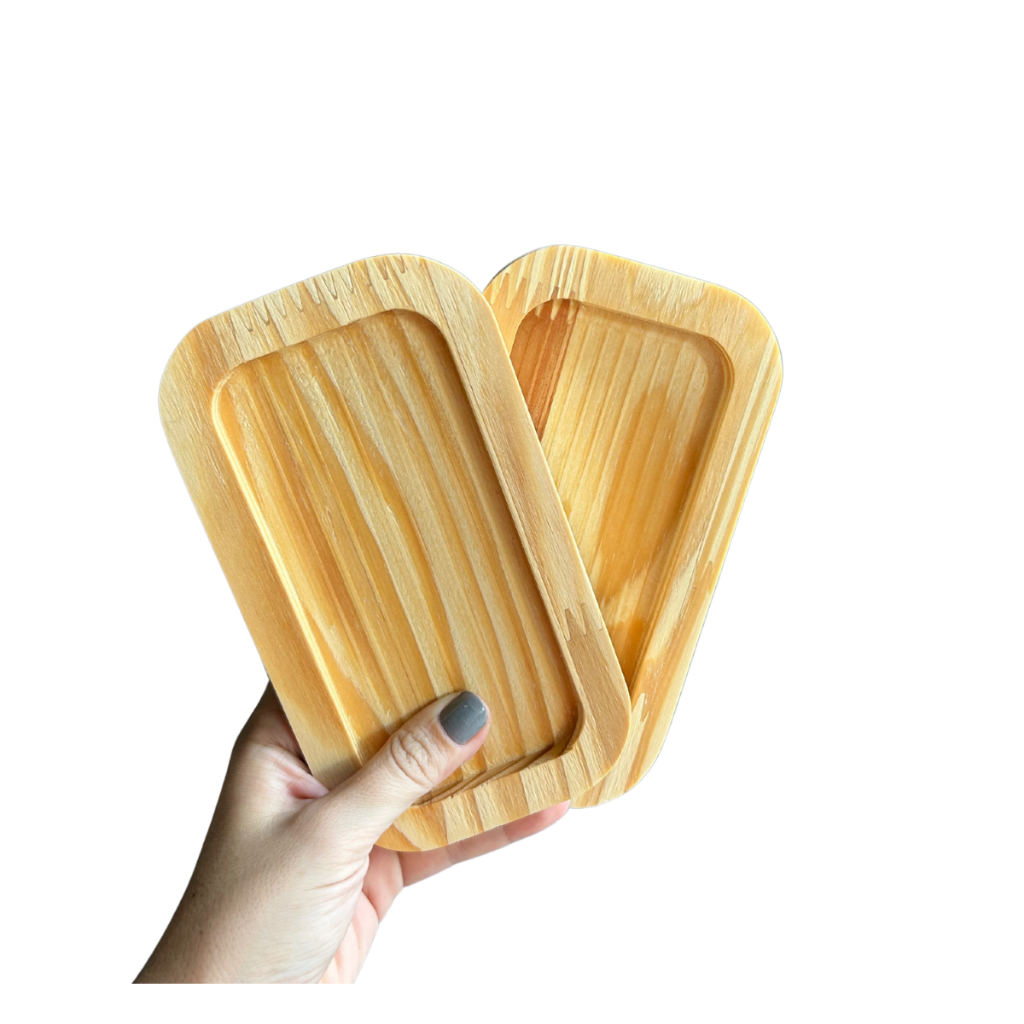 Mini Bandeja 18x10 De Madeira Pinus Multiuso Pires Café Xicaras Petisco ...