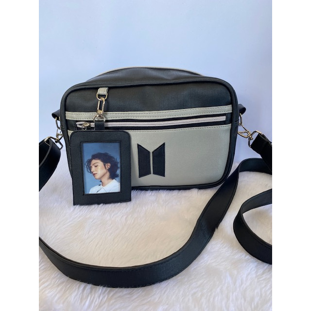 Bolsa BTS - Preto com cinza | Shopee Brasil