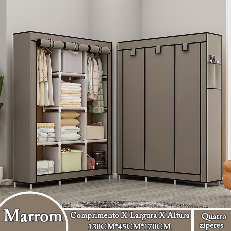 Guarda Roupa Arara Portátil Multifuncional Desmontável Organizador de ...