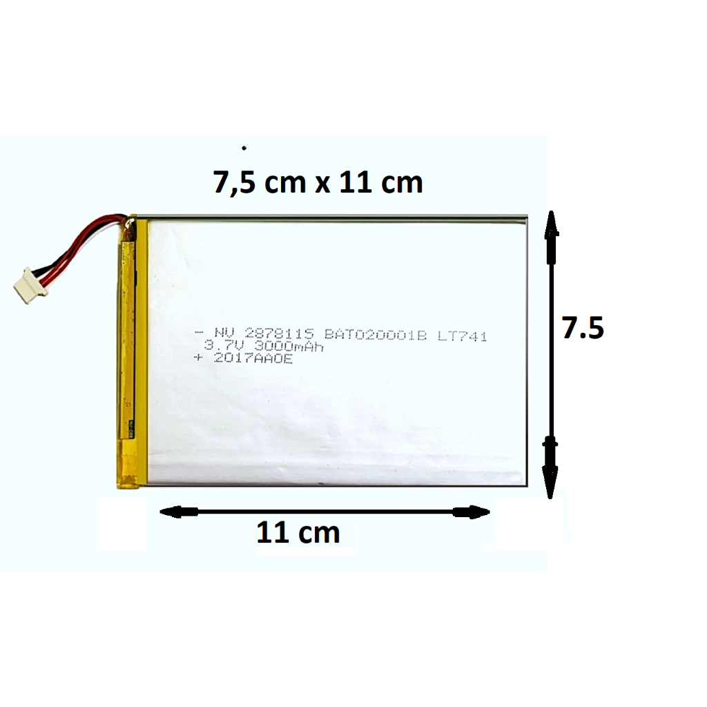 Bat- Compatível 3000 Mah 5 Fios Tablet Multilaser M7 3g M7s Dl .(11 x7 ...