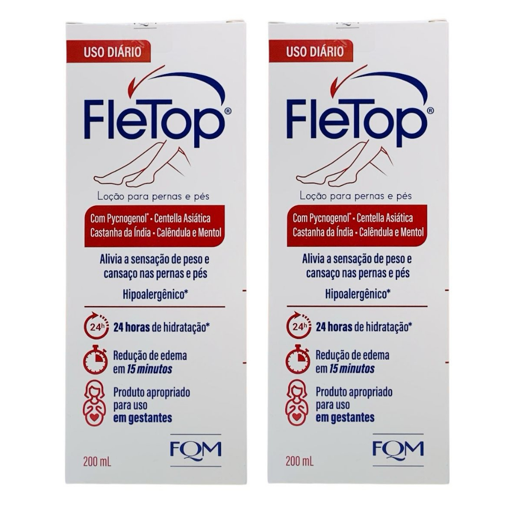 KIT 2x Loção para Pernas e Pés Fletop com 200ml cada | Shopee Brasil