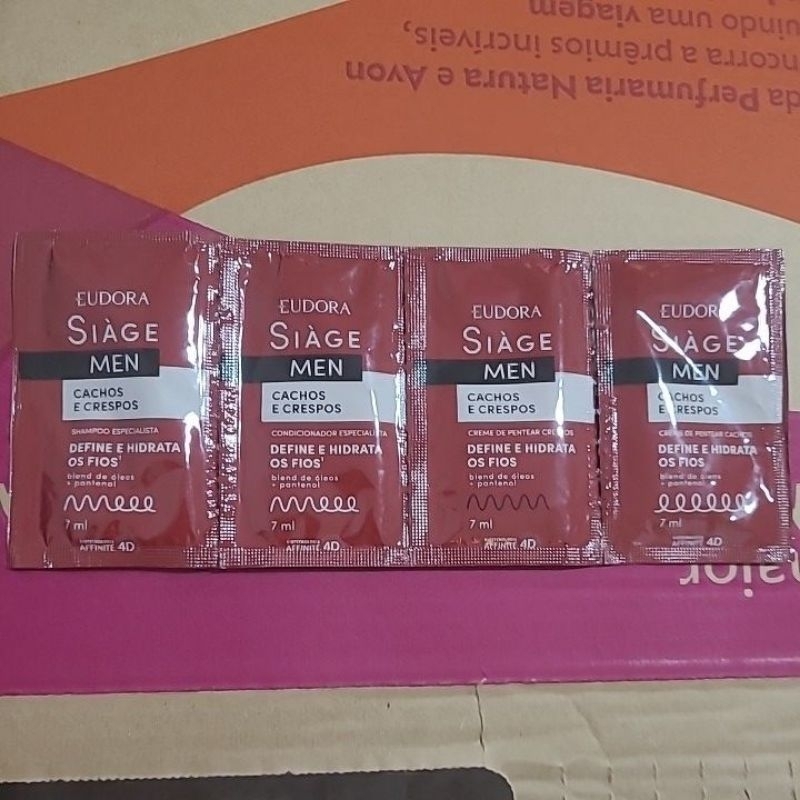 Amostra Sachet Siáge Men Chachos e Crespos Shampoo Condicionador e ...