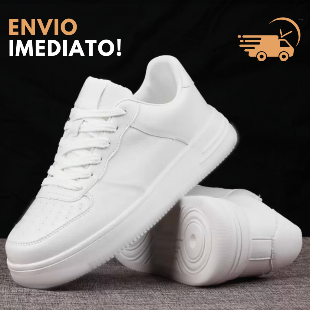 Tênis Branco Unissex Feminino Masculino Casual 34 Ao 43 Envio Imediato Queima de Estoque ...