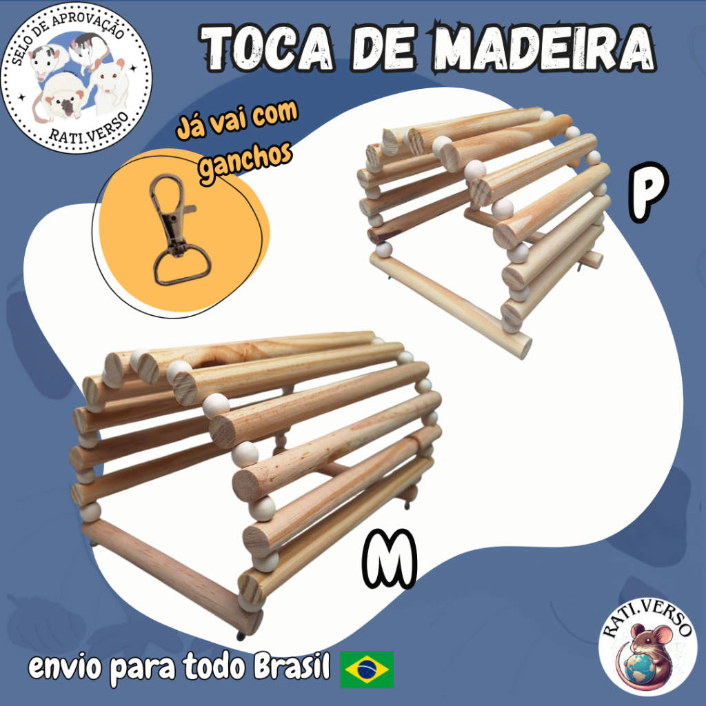 Toca de madeira para ratos twister e pequenos roedores, em dois ...