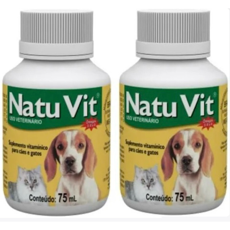 Kit C/ 2 Natu Vit Suplemento Vitamínico para Cães e Gatos 75 ml ...