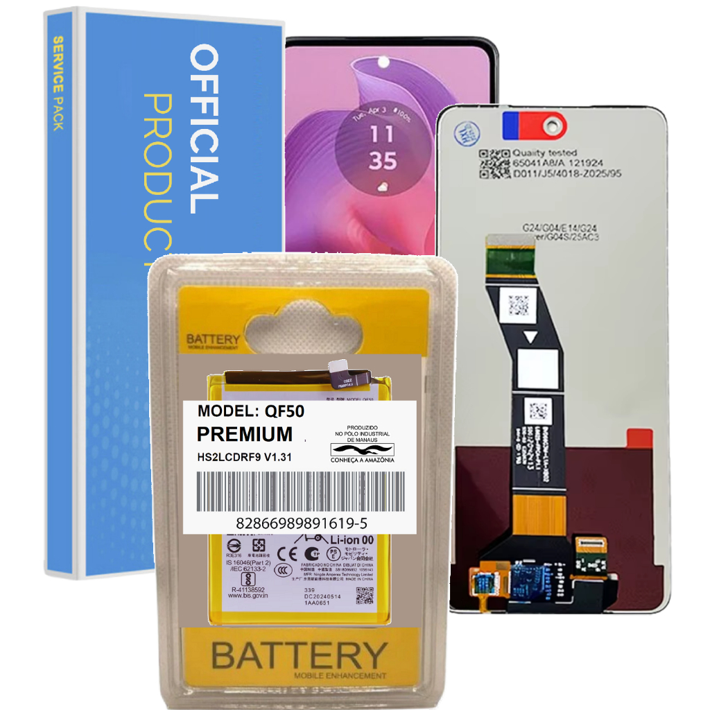 Tela Display Frontal Completa Compatível Moto G24 XT2423 + Battria ...