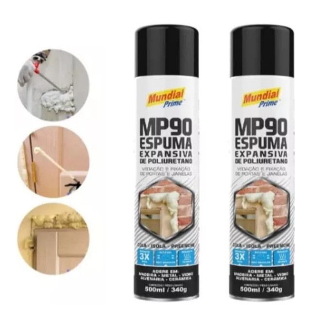 Espuma Expansiva 500ml/340g Adesiva Poliuretano - 2 Unidades | Shopee Brasil