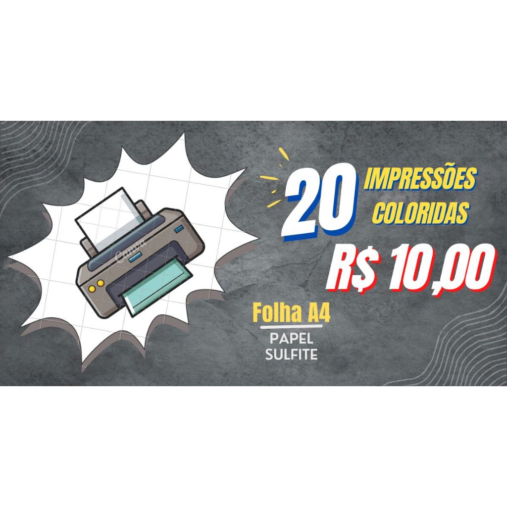 IMPRESSÃO COLORIDA EM PAPEL SULFITE - TAMANHO A4 | Shopee Brasil