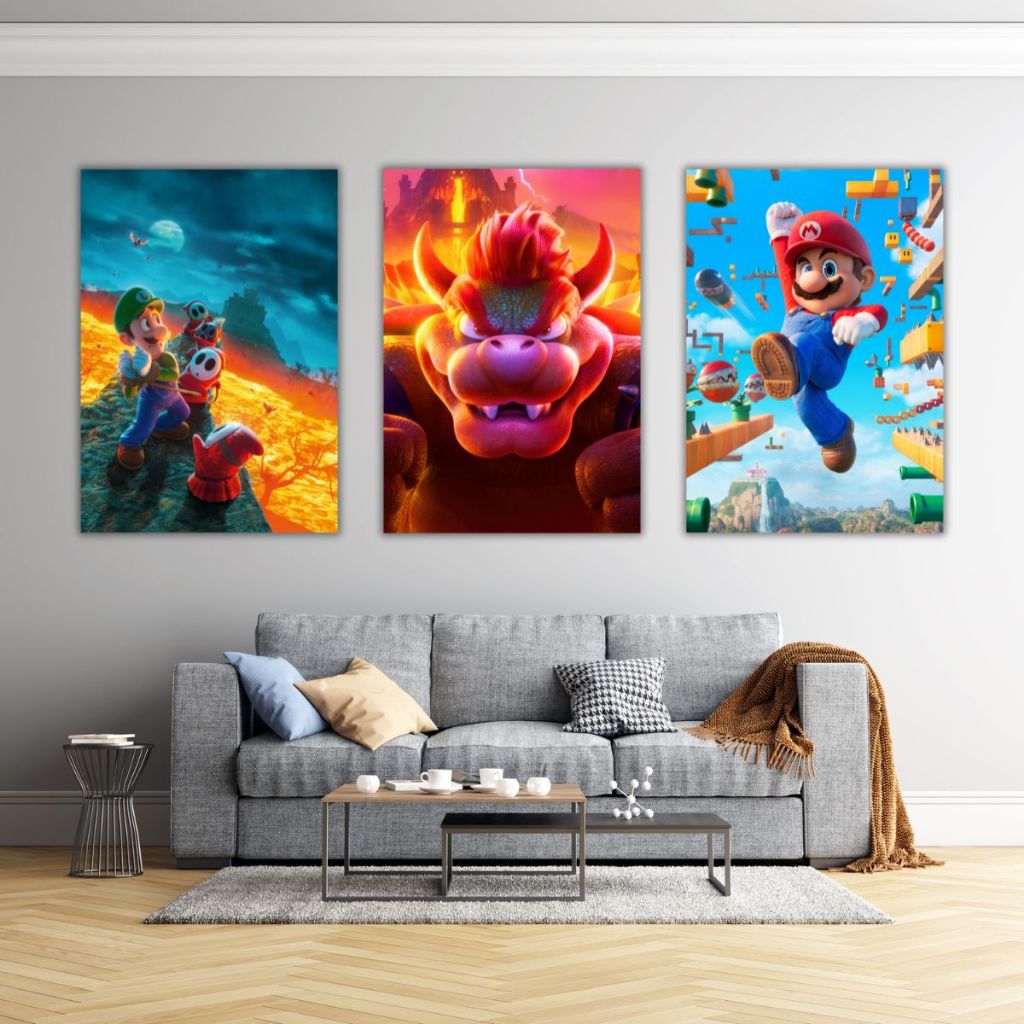 Quadro Decorativo SUPER MARIO Parede Jogos Sala Séries Filmes Animes ...