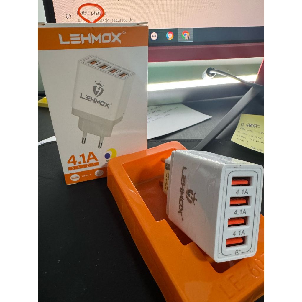 Fonte Carregador Turbo Lehmox 4.1A Original com 4 Portas USB – Aprovado ...