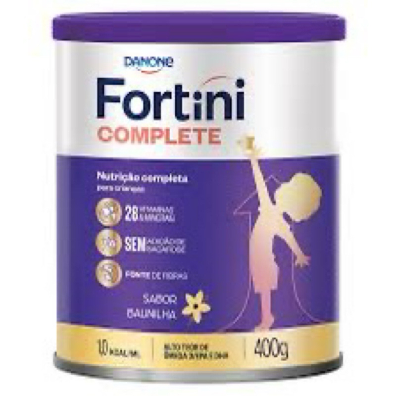 Fórmula Infantil Fortini Complete Danone Baunilha 3 a 10 anos 400g ...