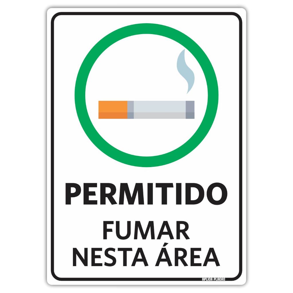 Placa Sinalização Permitido Fumar nesta Área 18x25cm | Shopee Brasil