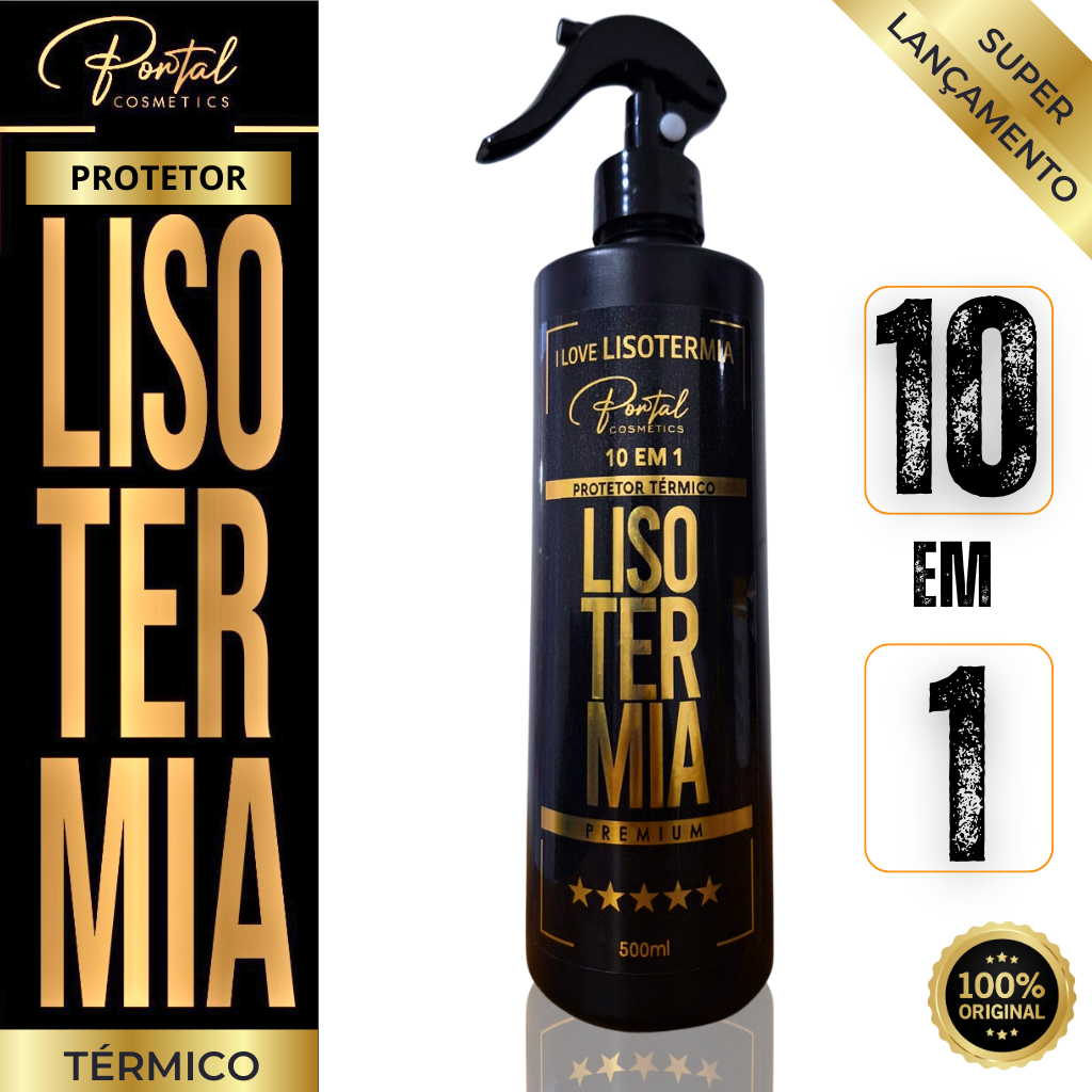 Defrizante Protetor Térmico 10 em 1 Capilar Lisotermia Meu Liso Extremo Uso Obrigatório 500 ML ...