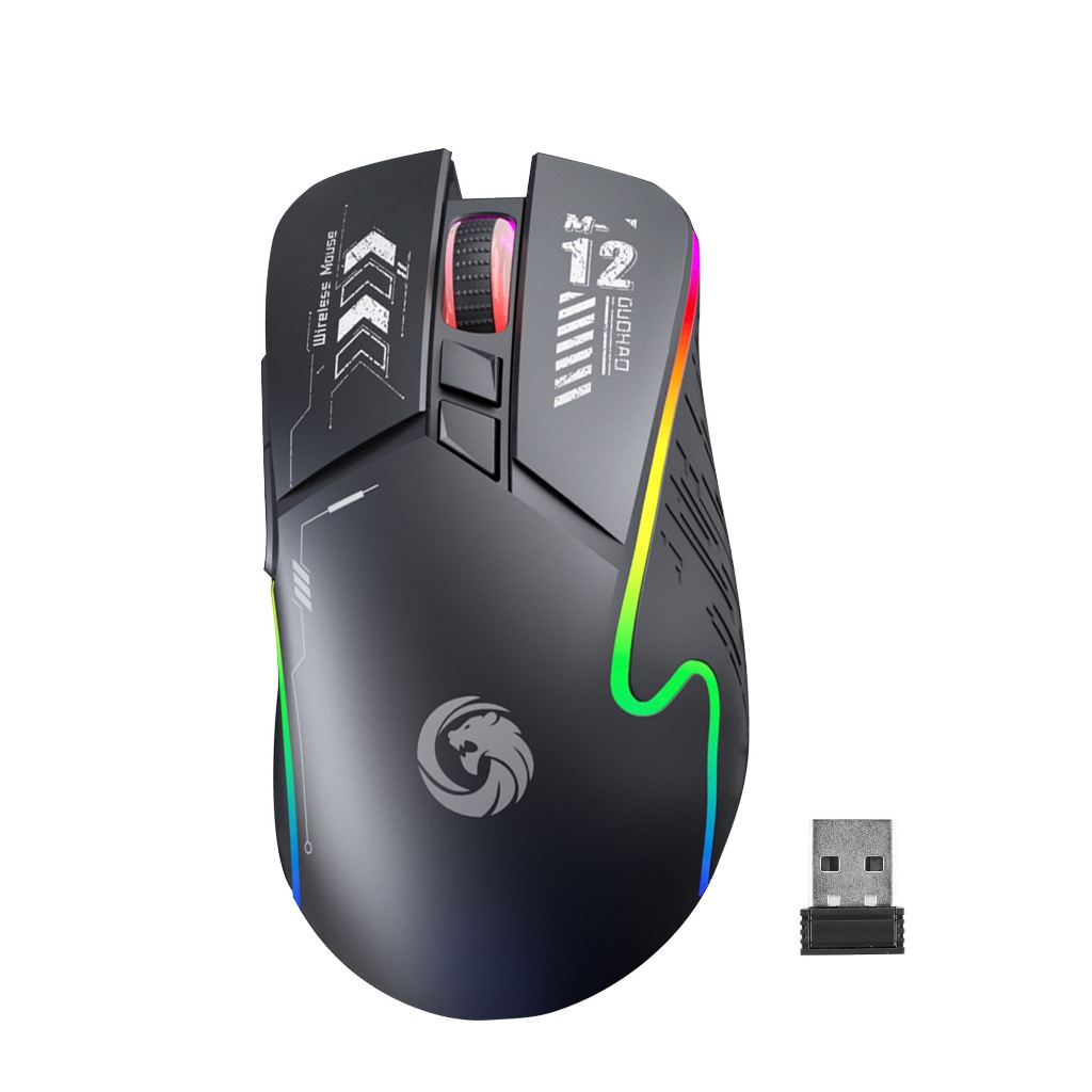 Uniwity Mouse Sem Fio Recarregável Bluetooth com LED RGB, Design Ergonômico e Clique Silencioso ...