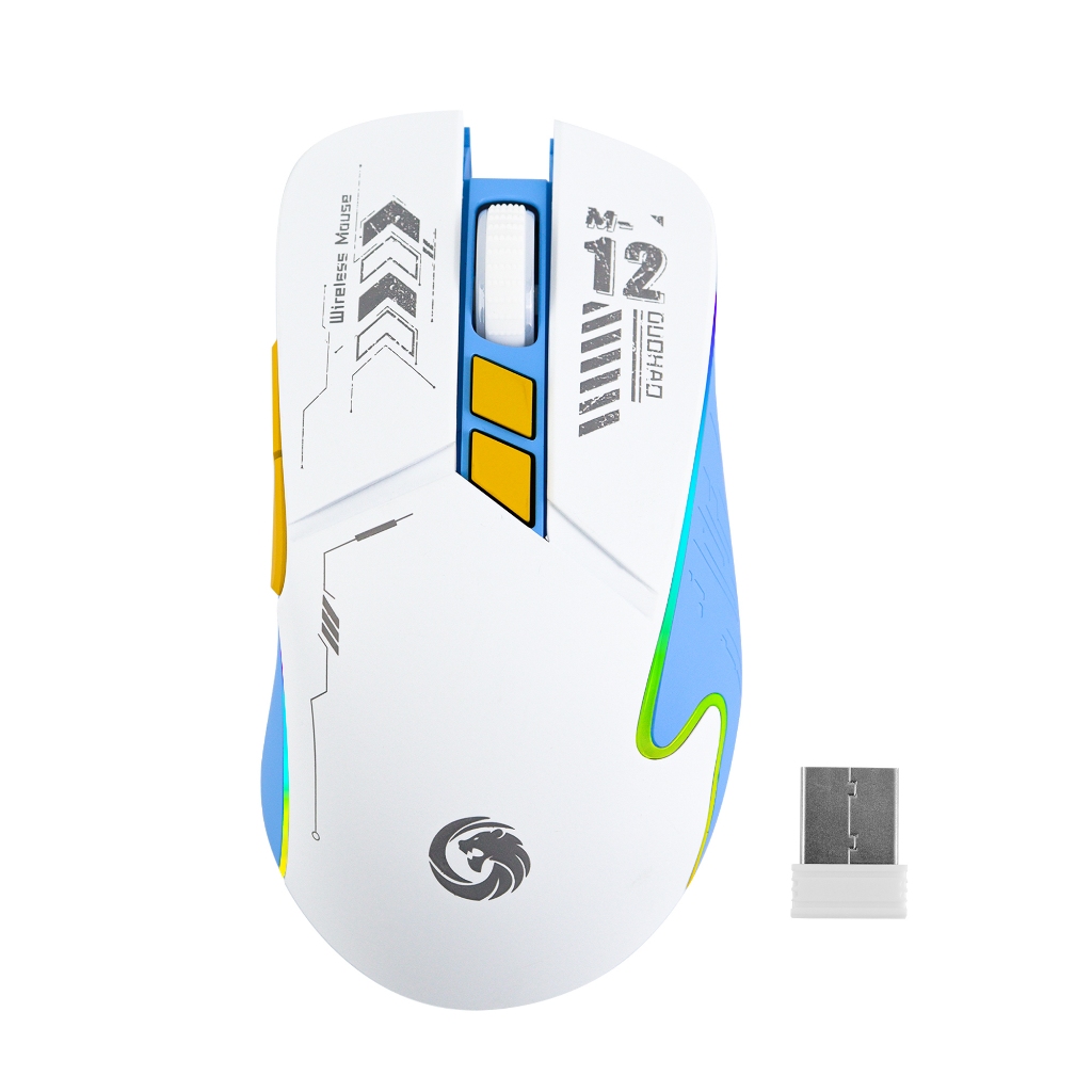 Uniwity Mouse Sem Fio Recarregável Bluetooth com LED RGB, Design Ergonômico e Clique Silencioso ...