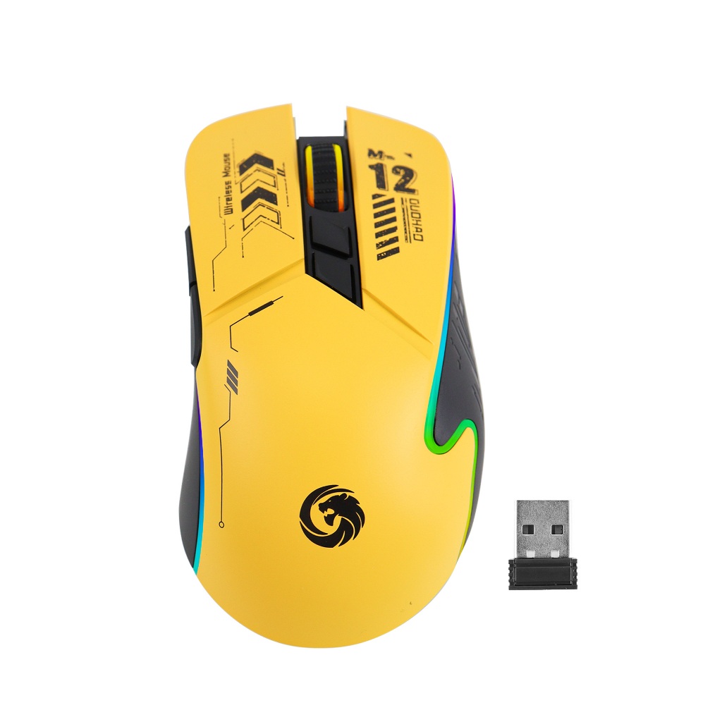 Uniwity Mouse Sem Fio Recarregável Bluetooth com LED RGB, Design Ergonômico e Clique Silencioso ...