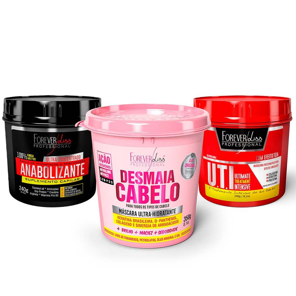 Kit Cronograma Capilar Cabelo de Barbie Original Forever Liss ...