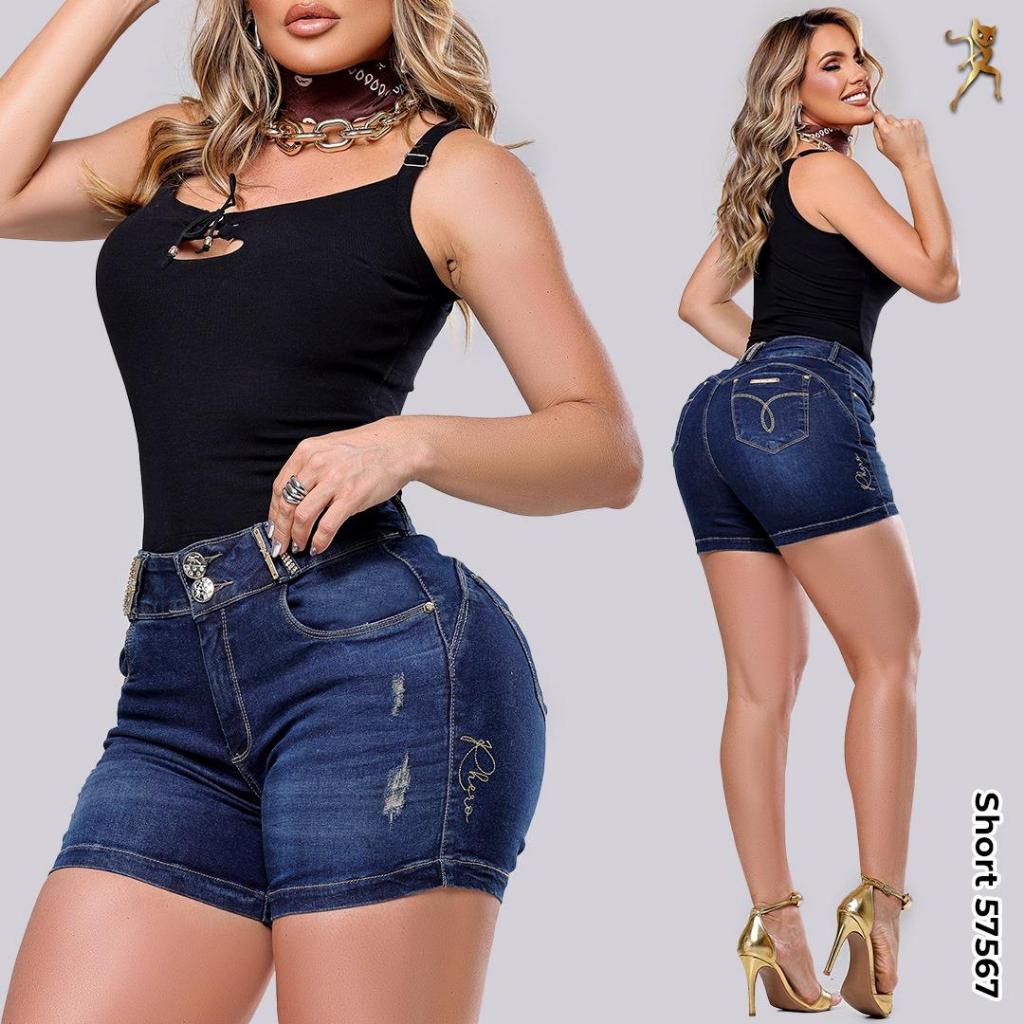 Shorts Feminino Rhero Jeans Lançamento Ref 57567 | Shopee Brasil