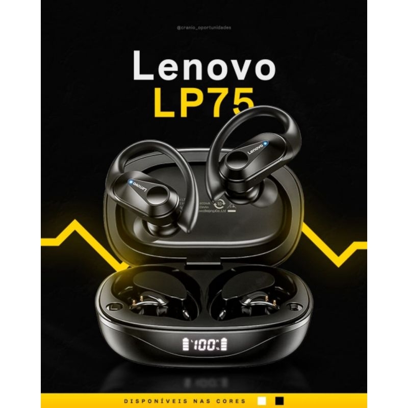 Fone de ouvido bluetooth Lenovo Lp75,Original | Shopee Brasil
