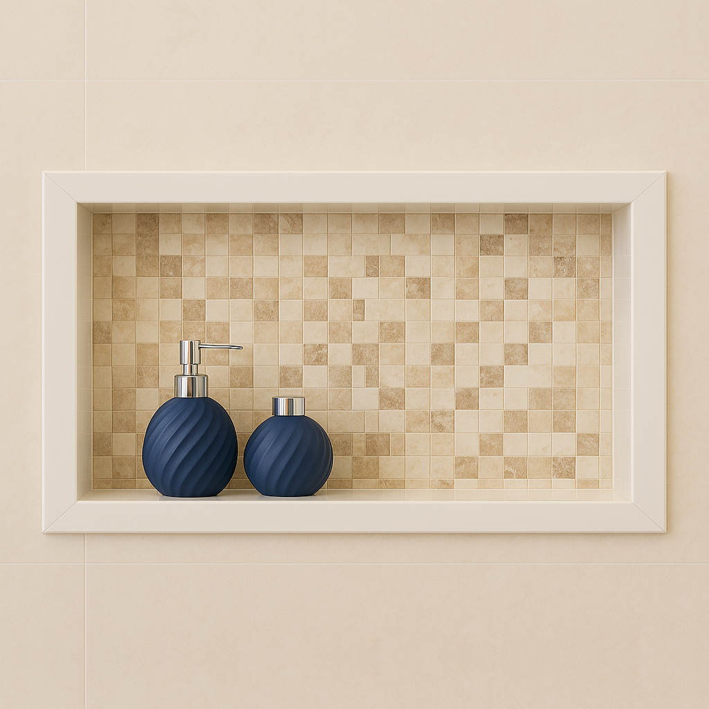 Nicho banheiro porcelanato/cerâmica 30x50x (8) bordas de alumínio ...