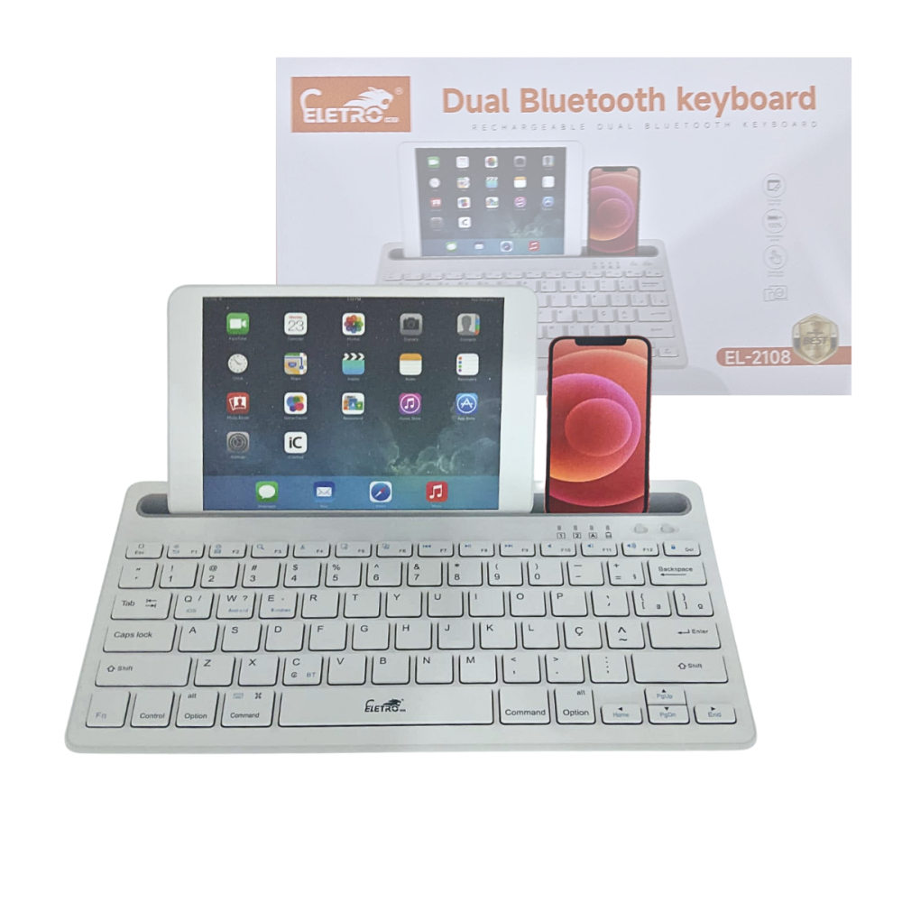 Teclado Inteligente BT Bluetooth com Suporte para Celular e Tablet ...