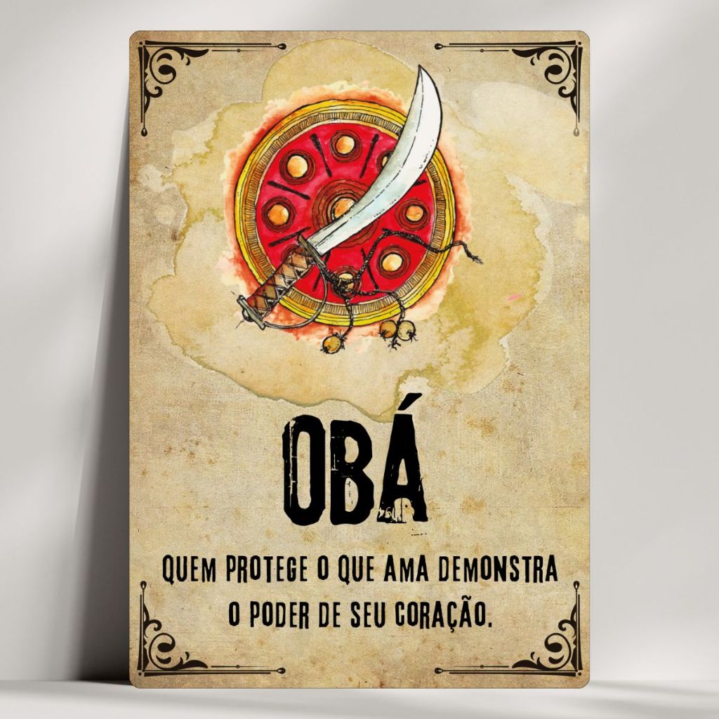 Quadro Decorativo Orixá Obá - Umbanda Candomblé Oxalá - Coleção Placas ...