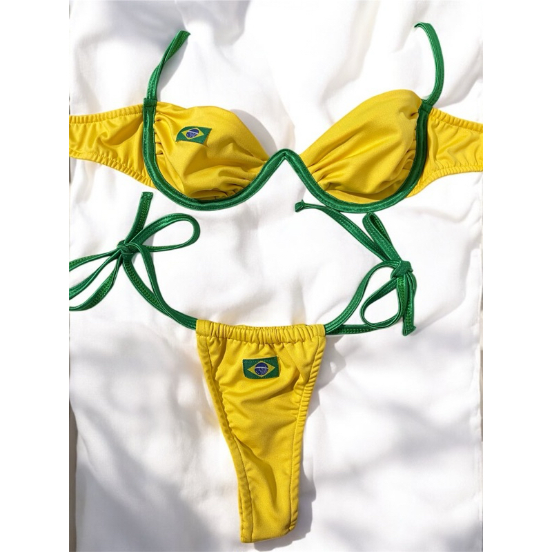 biquíni do Brasil aro inteiro calcinha franzida fio dental copa do ...