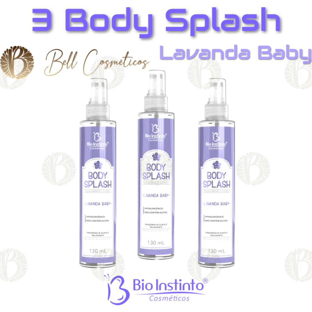 Kit 3 unid Body Splash Lavanda Baby 130Ml - Bio Instinto | Shopee Brasil