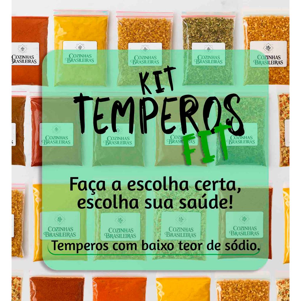 Kit 6 Temperos Fit Baixo teor de Sódio Saudável Especiarias Naturais ...