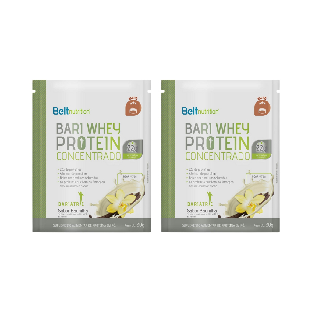 Kit 2 Belt Bari Whey Protein Concentrado Baunilha 30g Sach | Shopee Brasil
