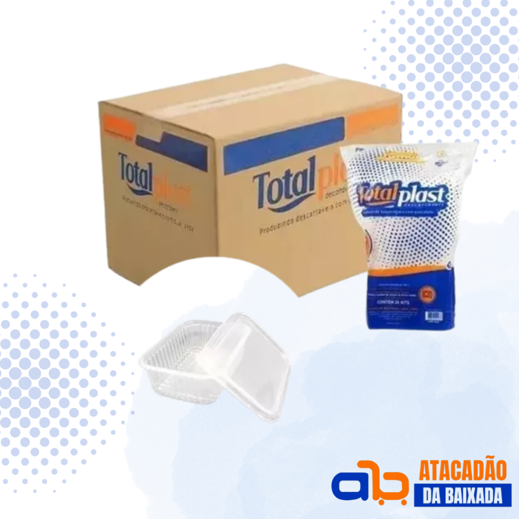 Caixa fechada kit pote retangular 500ml totalplast | Shopee Brasil