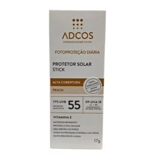 Protetor Solar Adcos Tonalizante Base Stick Peach Fps55 -17g | Shopee ...