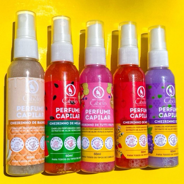 Kit 5 Perfumes Para Cabelo Sem Álcool e com Proteção térmica Térmica ...