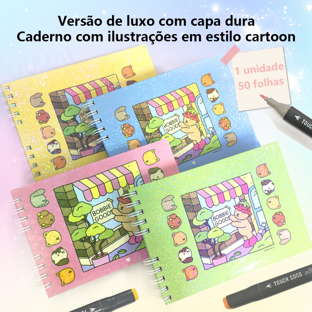 Livro de colorir Bobbie Goods-Capa Dura Pérola | 50 Páginas | 420g | Acabamento de Luxo | Shopee ...