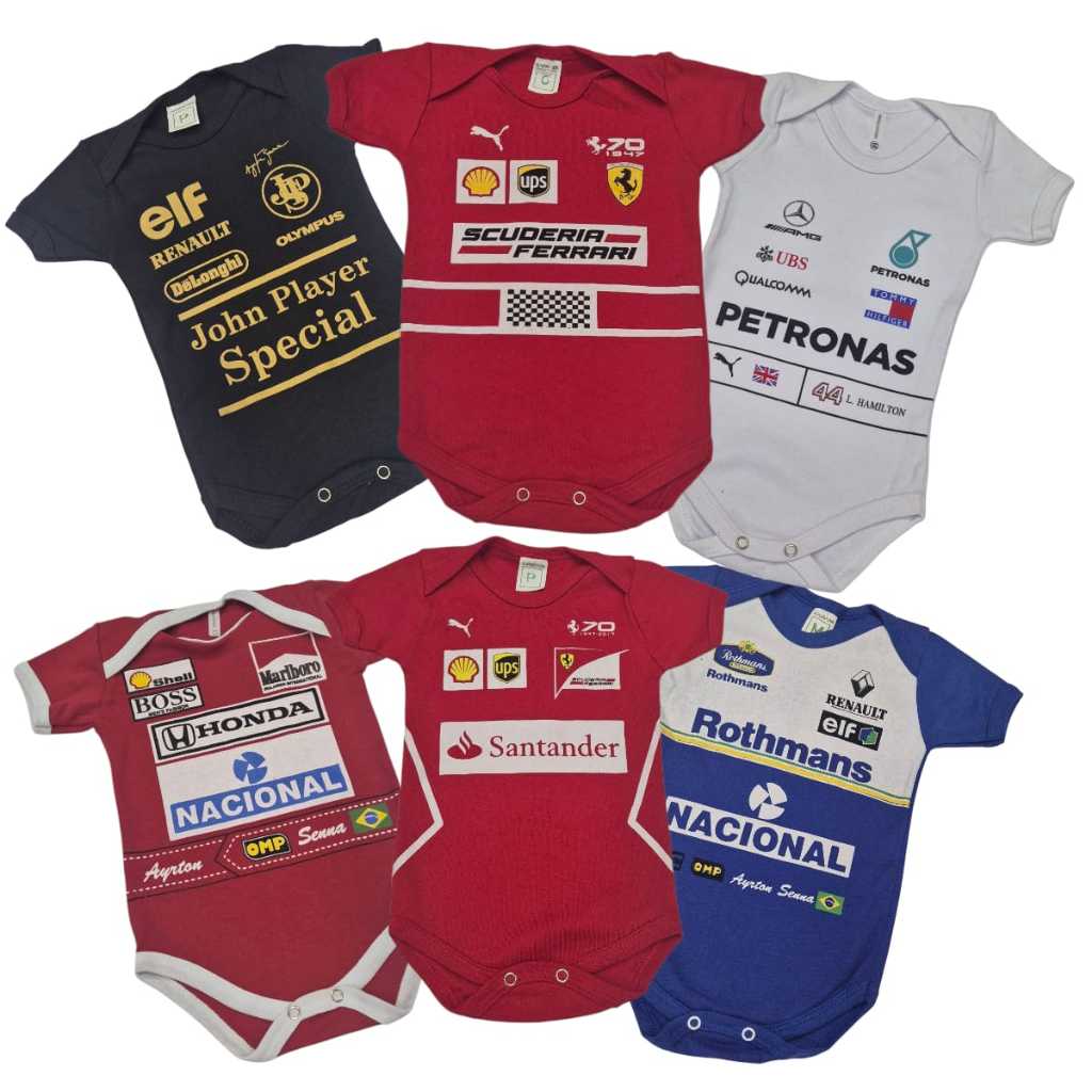 Body Personalizados Formula 1 F1 Bebes 100% Algodão. | Shopee Brasil