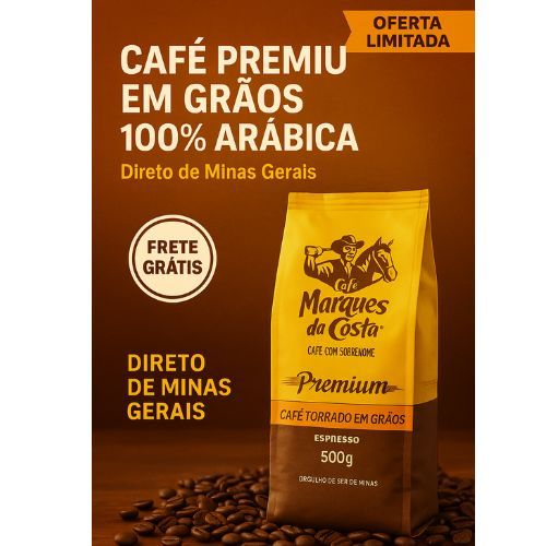 Café em Grãos Gourmet Marques da Costa 500g – 100% Arábica Direto da ...