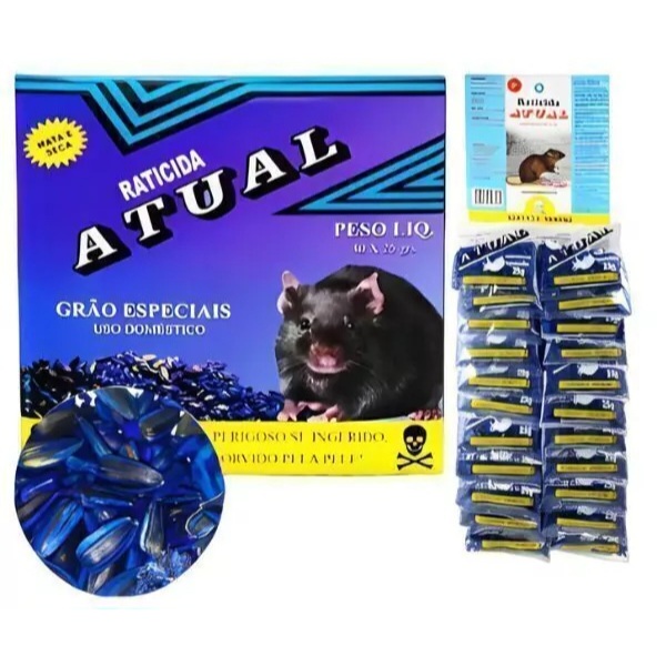 20 Isca para rat0/Rato cada unidade com 25g orinal pega tudo roedores ...