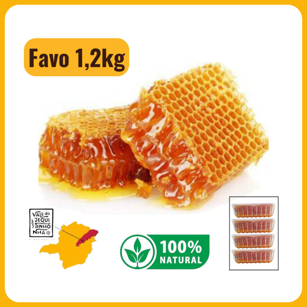 Favo de Mel de Abelhas 1,2kg 100% Puro Natural Silvestre - Vale do ...