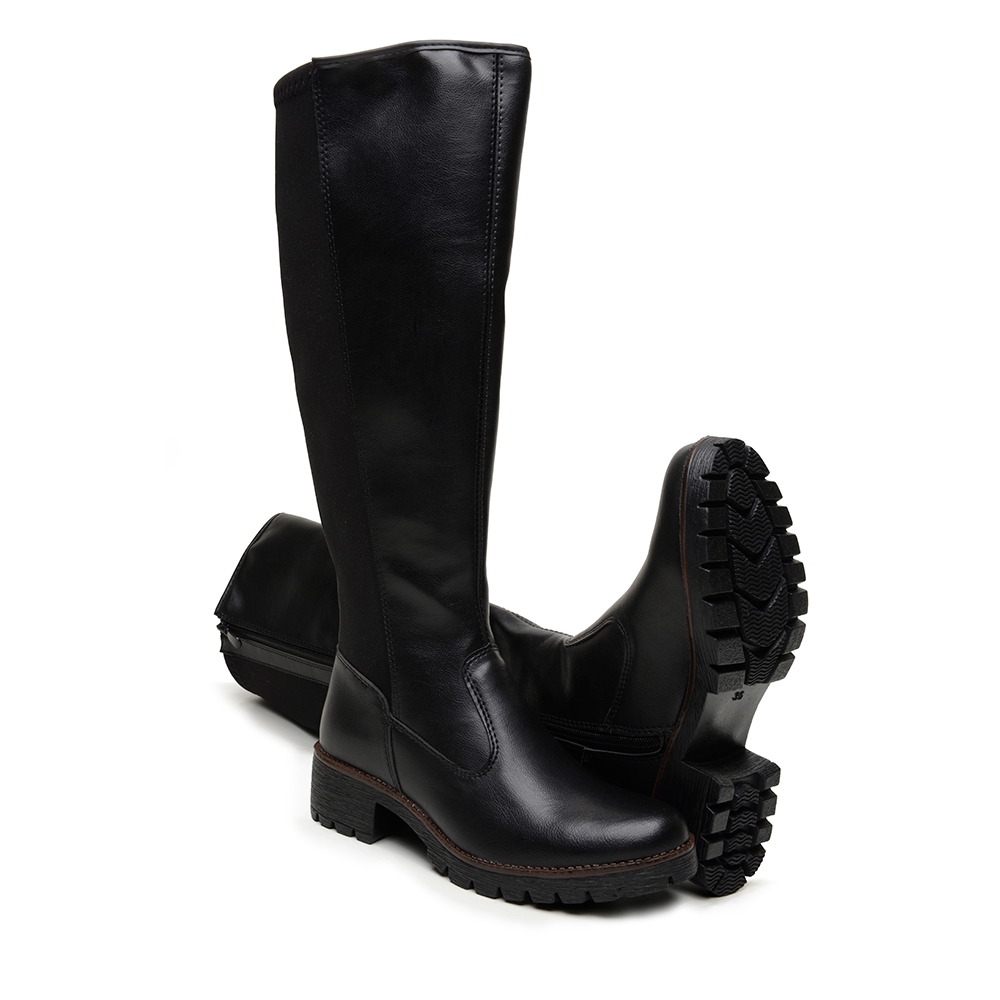 Bota Cano Longo Feminina Panturrilha Grossa Plus Size com Elástico ...