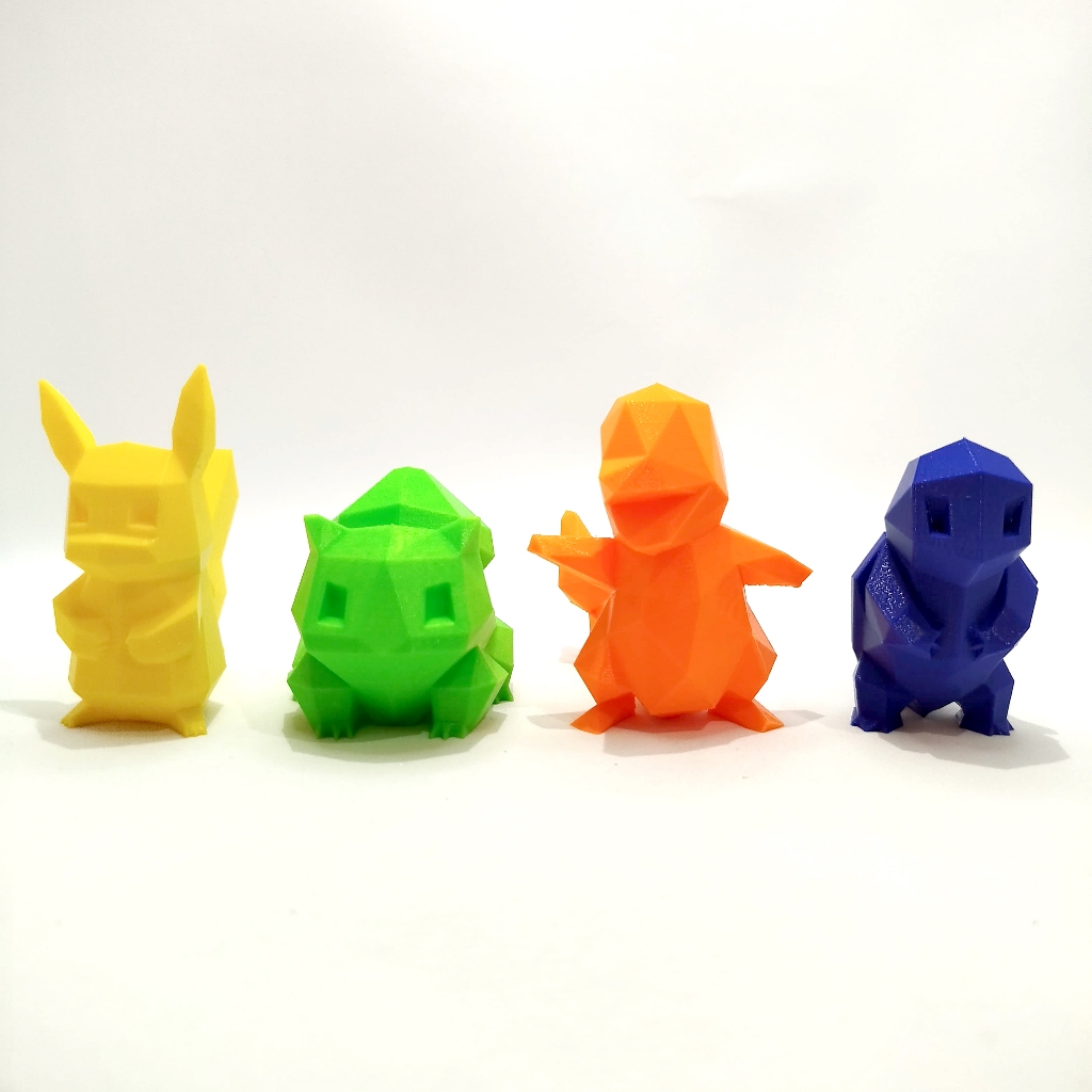 Kit 4 Miniaturas Pokémon Low Poly 3D – Decoração Geek Criativa ...