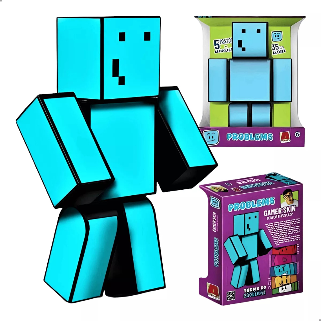 Boneco Problems Algazarra 35cm Minecraft Youtuber Gamer Skin Stremears ...