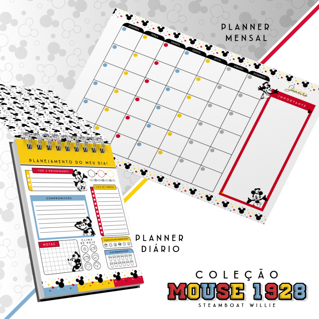 Mickey Mouse Agenda planner diario A6 Mickey Mouse uma folha por ano ...