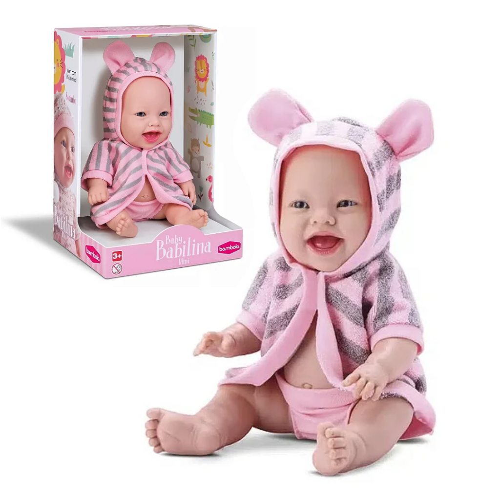 Boneca Vinil Baby Babilina Banho com Roupão Boneca Boneca de Banho para ...