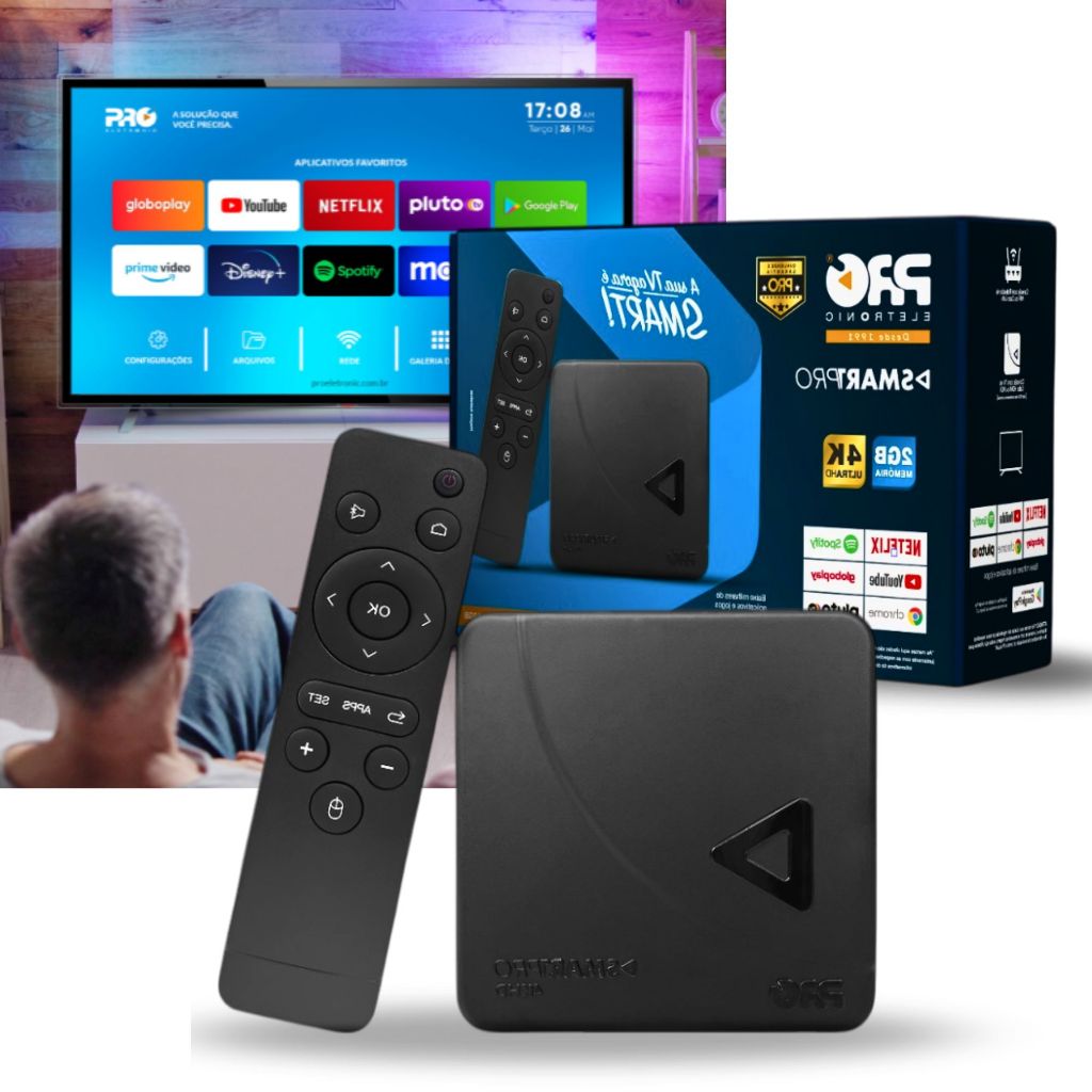 Box Streaming | SmartPro | Stick | 4K/HD - para TV, 2GB RAM, 16GB ...