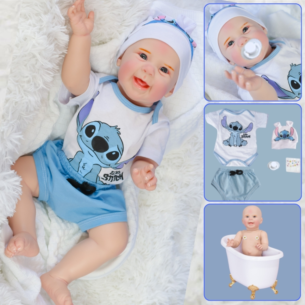 Bebê Reborn Boneca Recém-Nascida Mazie Stitch Original Realista de ...