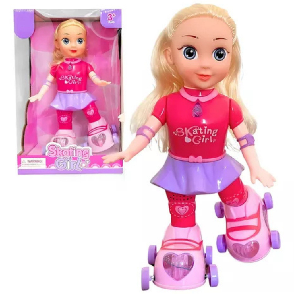 Boneca Patinadora Anda Canta Dança Infantil Com Luzes | Shopee Brasil
