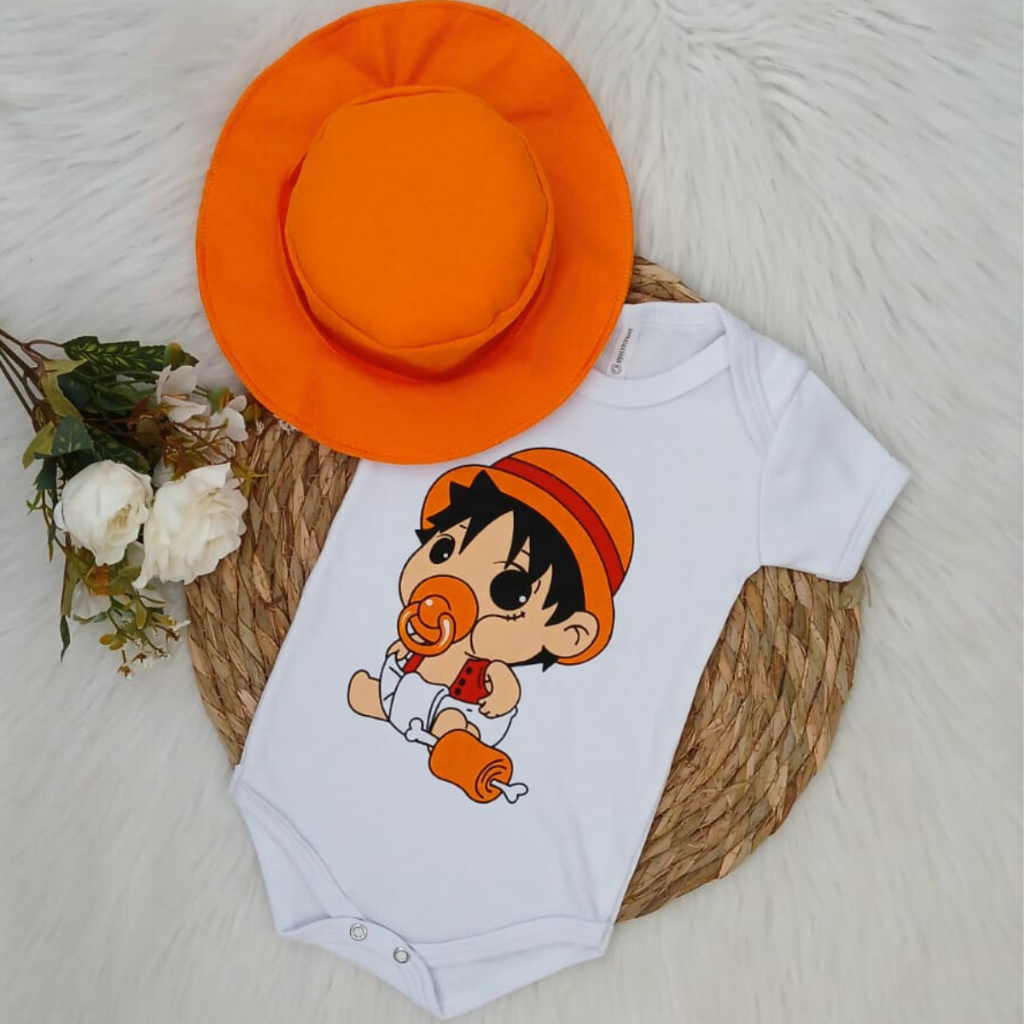 Body Bebê Mesversário One Piece Luffy Baby - Bodies De Animes | Shopee ...