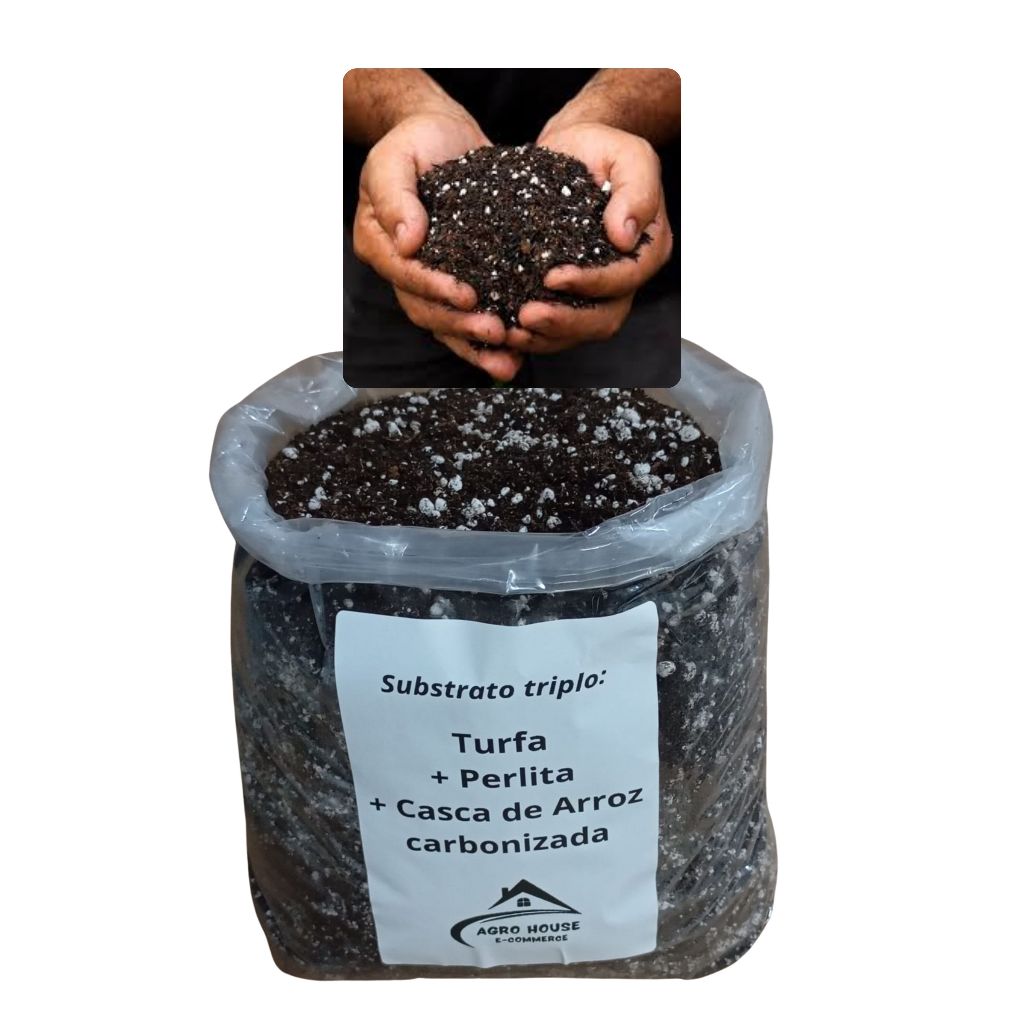 20 Litros Turfa de Sphagnum e Perlita + Casca de Arroz carbonizada ...